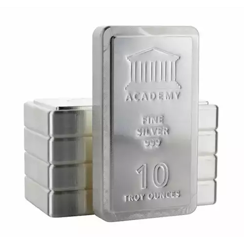 10oz Academy Stacker .999 Silver Bars - Bullion Brothers LLC