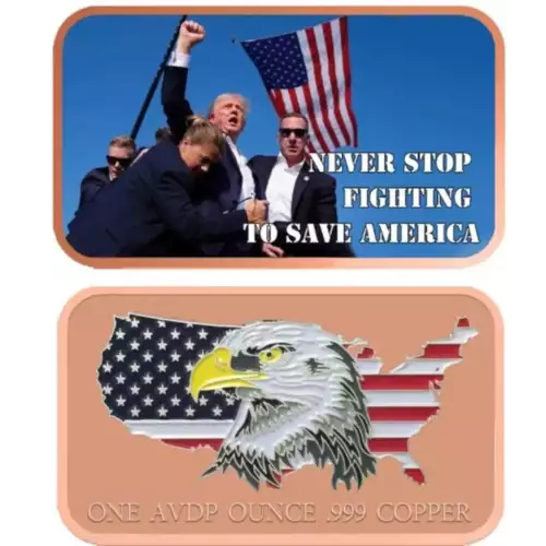 1oz Trump Never stop Fighting colorized Copper bar - Bullion Brothers LLC