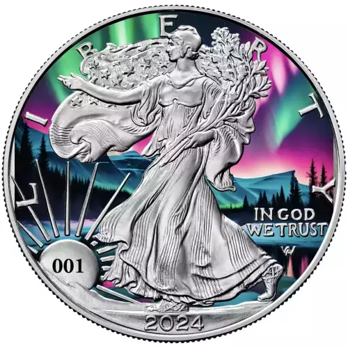 2024 U.S. Eagle Northern Lights Edition 1 oz Silver Coin (300 Mintage ...