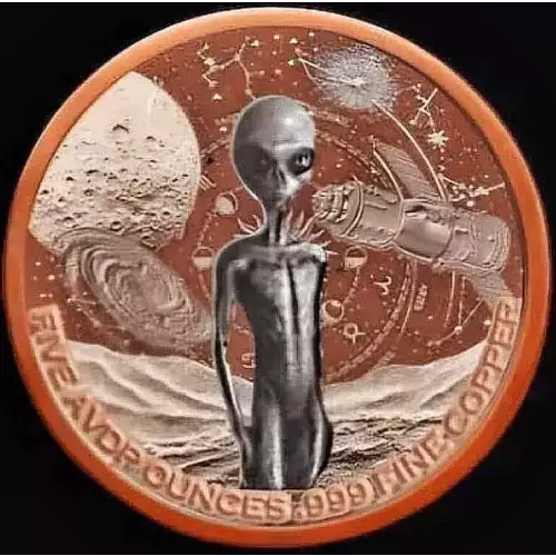 5oz Glow in the Dark Alien Copper Round | Bullion Brother - Bullion ...