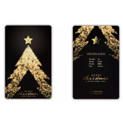 Christmas Star Shaped 1g Gold Bar in Card - Bullion Brothers LLC